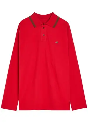 VIVIENNE WESTWOOD Oversized Piqué Cotton Polo Shirt - Red