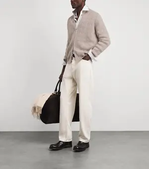 FIORONI CASHMERE Cable-knit Zip-up Sweatshirt