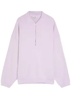 AGOLDE Pace Cotton Polo Sweatshirt - Pink