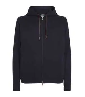 Colombo Wool Zip-up Hoodie - Navy