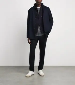 Colombo Wool Zip-up Hoodie - Navy