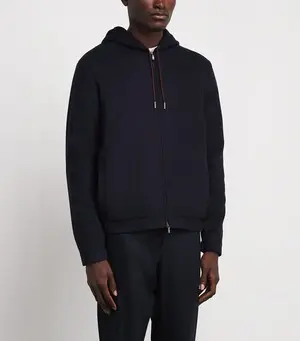 Colombo Wool Zip-up Hoodie - Navy