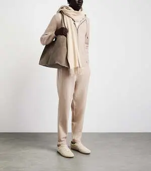 Colombo Cashmere Zip-up Hoodie - Beige