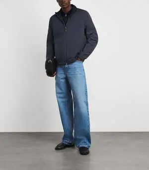 FIORONI CASHMERE Reversible Padded Virgin Wool Bomber Jacket