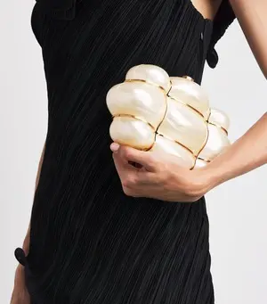 Cult Gaia Acrylic Bolla Clutch Bag - Ivory