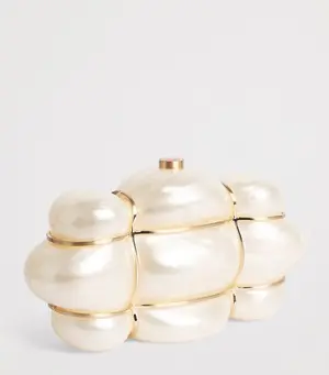 Cult Gaia Acrylic Bolla Clutch Bag - Ivory