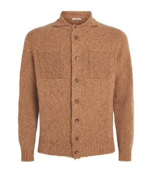 FIORONI CASHMERE Silk Mock-neck Cardigan