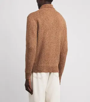 FIORONI CASHMERE Silk Mock-neck Cardigan