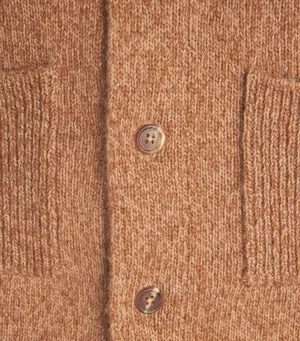 FIORONI CASHMERE Silk Mock-neck Cardigan