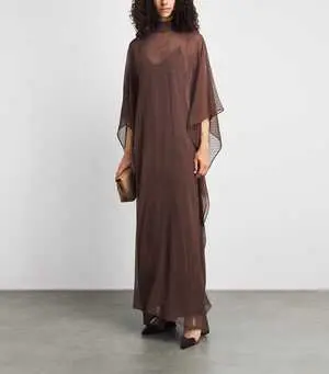 TALLER MARMO Silk-blend Muscat Kaftan Maxi Dress