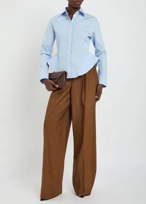 Stella McCartney Peplum Cotton-poplin Shirt