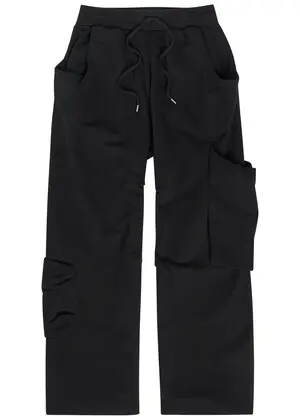 VIVIENNE WESTWOOD Achilles Draped Stretch-cotton Cargo Sweatpants - Black