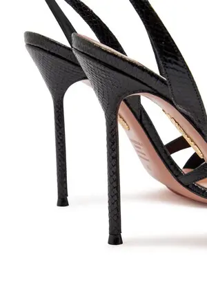 AQUAZZURA Soulmate 105 Snake-effect Leather Sandals