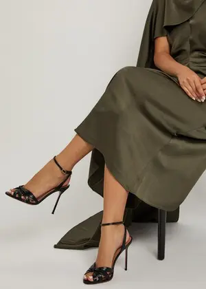 AQUAZZURA Soulmate 105 Snake-effect Leather Sandals