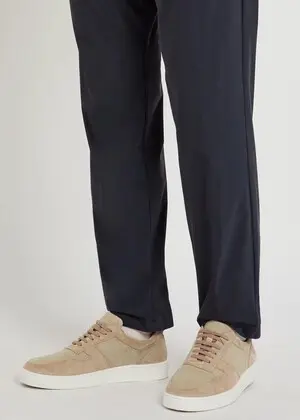 AURELIEN Bayside Panelled Linen Sneakers