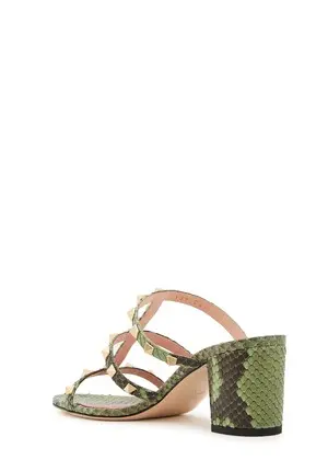 Valentino Garavani Rockstud 60 Real Python Leather Mules