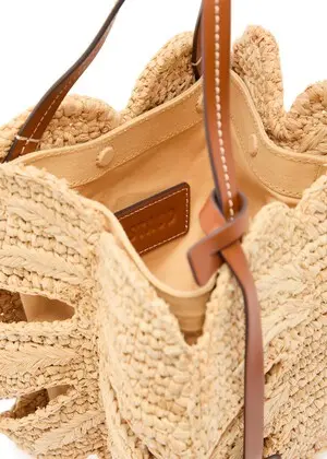 Staud Palm Raffia Top Handle Bag