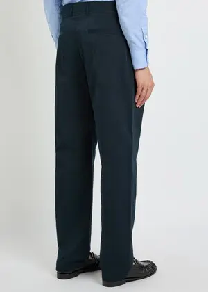 Valentino Garavani Logo-embroidered Cotton Gabardine Trousers