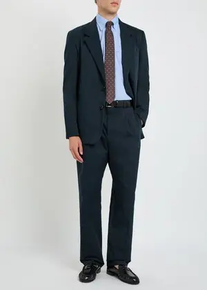 Valentino Garavani Logo-embroidered Cotton Gabardine Trousers