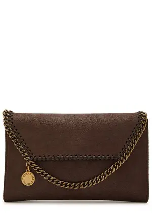 Stella McCartney Falabella Faux Suede Wallet-on-chain - Brown