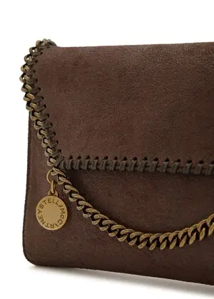 Stella McCartney Falabella Faux Suede Wallet-on-chain - Brown