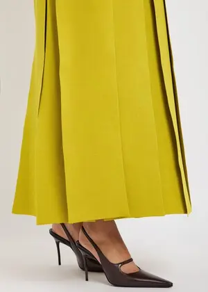 Alaïa Pleated Stretch Fine-knit Maxi Dress