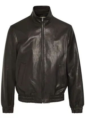 Valentino Garavani Funnel-neck Leather Jacket