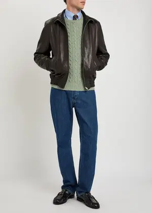 Valentino Garavani Funnel-neck Leather Jacket