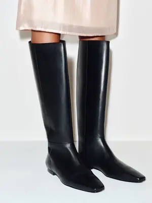 REFORMATION Remy Flat Knee Boot - Black