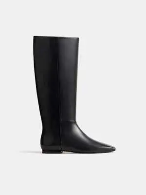 REFORMATION Remy Flat Knee Boot - Black