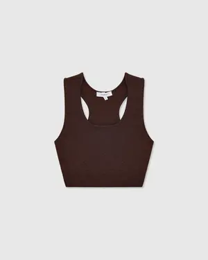 CASASOLA Ada Crop Tank - Espresso