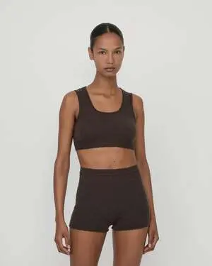 CASASOLA Ada Crop Tank - Espresso