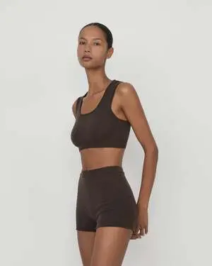 CASASOLA Ada Crop Tank - Espresso