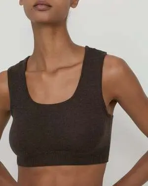 CASASOLA Ada Crop Tank - Espresso