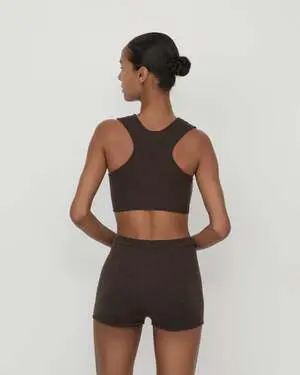 CASASOLA Ada Crop Tank - Espresso