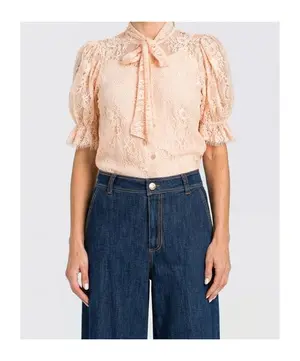 TWINSET Lace Bow Shirt