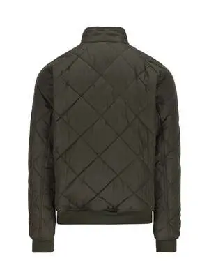 Barbour Logo Patch Zip-up Quilted Jacket
