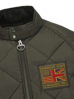 Barbour Logo Patch Zip-up Quilted Jacket