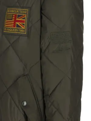 Barbour Logo Patch Zip-up Quilted Jacket