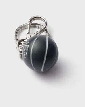 Prada Metal Basketball Keychain - Black
