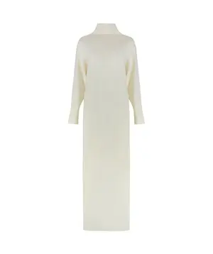 P.a.r.o.s.h Long Sleeve High Neck Dress - White
