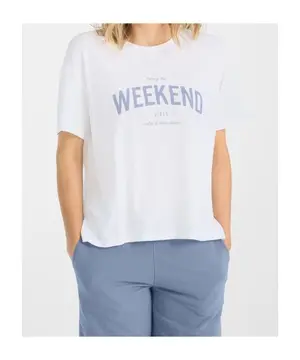 JUVIA Lettering Print T-shirt