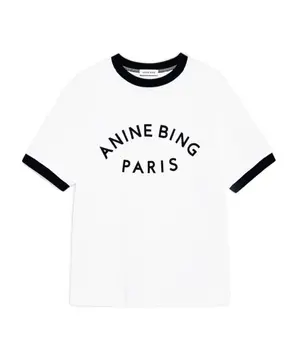 ANINE BING Jaylin Logo-printed Crewneck T-shirt - White