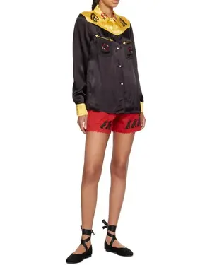 BODE Sequin Rodeo Satin Shirt