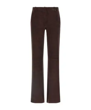 Stouls Flared Suede Trousers - Brown