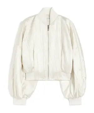 Sportmax Zorro Pleated Satin Bomber Jacket