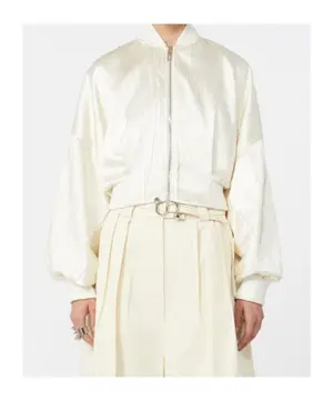 Sportmax Zorro Pleated Satin Bomber Jacket