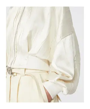 Sportmax Zorro Pleated Satin Bomber Jacket
