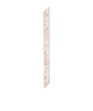 Prada Printed Silk Twill Skinny Scarf - White