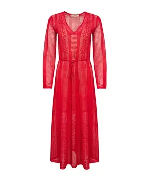 TWINSET Sheer Floral Knitted Dress